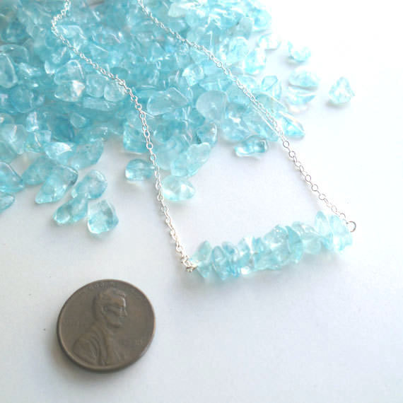 Blue Crystal and Sterling Silver Necklace | Schooner Chandlery
