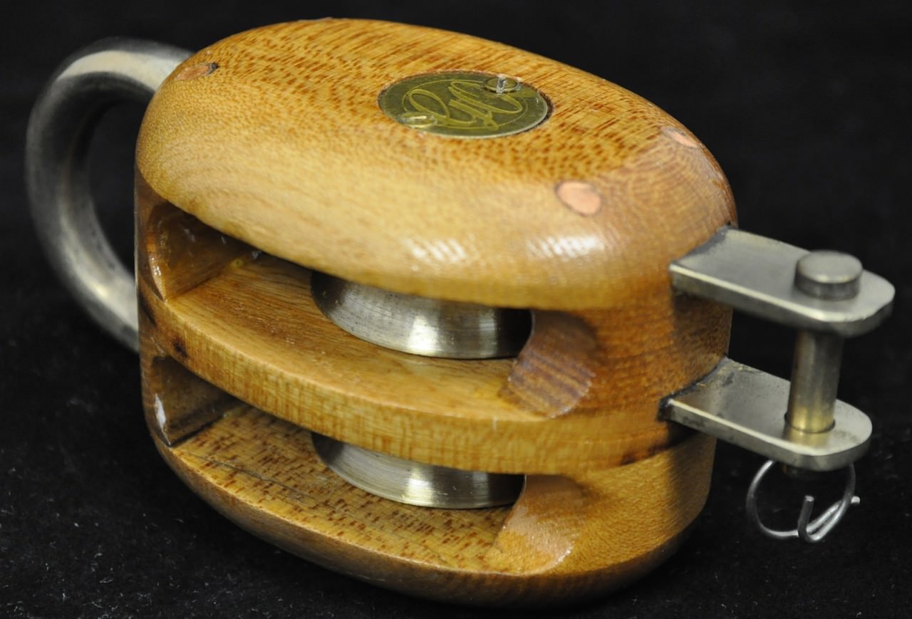 Ording Blockmakers Elm Block, Double With Becket | Schooner Chandlery