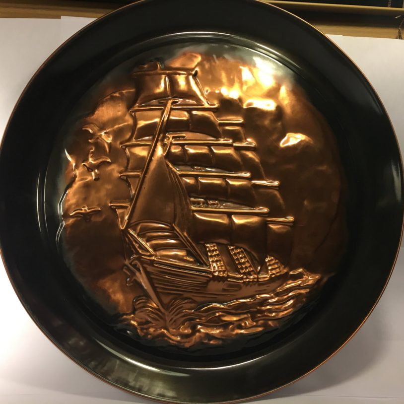 Vintage Copper Wall Art, Nautical Collectible, Decorative Sailboat ...