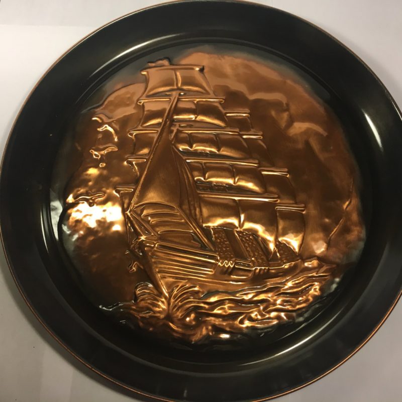 Vintage Copper Wall Art, Nautical Collectible, Decorative Sailboat ...