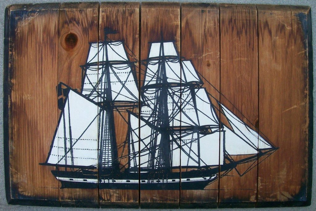 Old Vintage Ship Paintings // Brigantine & Schooner Sailing Boats ...