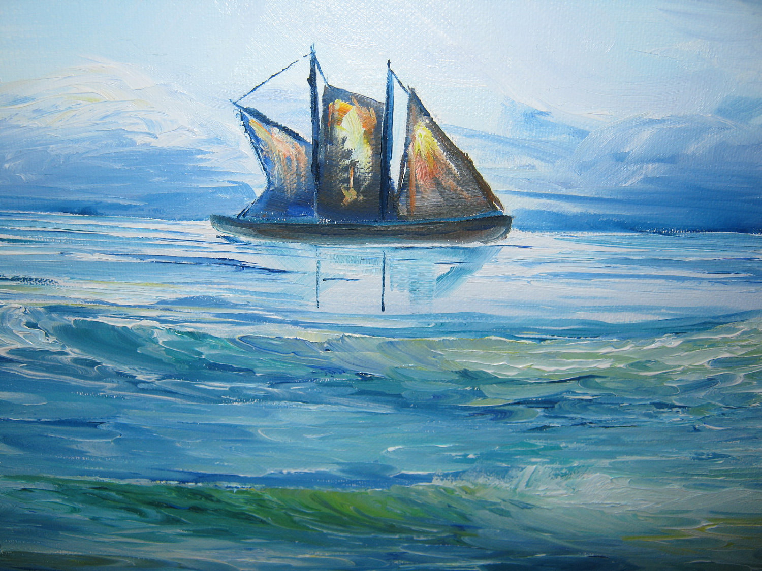 Ahab Sails The Seven Seas, Ocean Art, Captain Ahab, Dan Leasure Oil, 36 ...