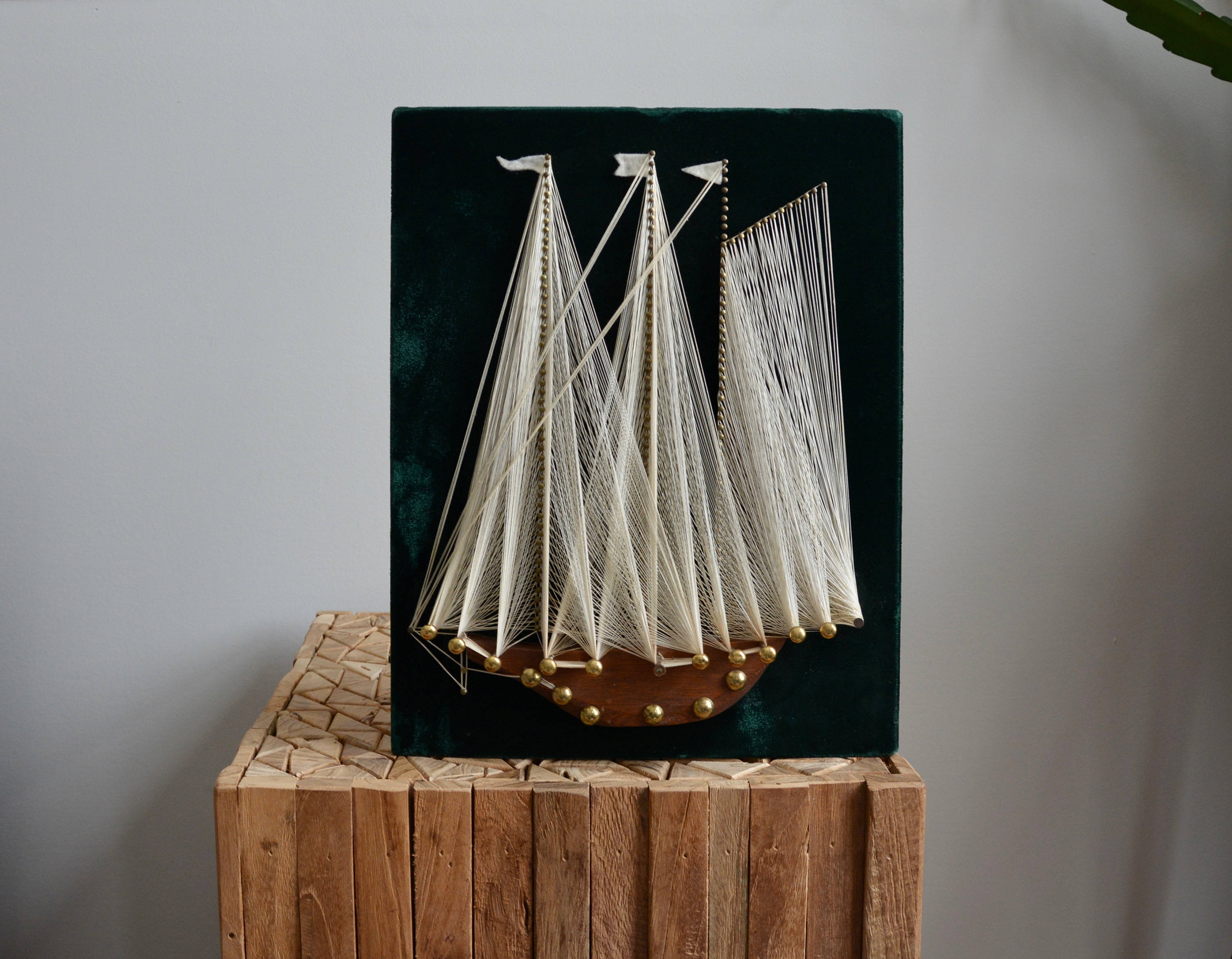 1975 Vintage Ship, Sail Boat String Art | Vintage String Art | Nautical ...
