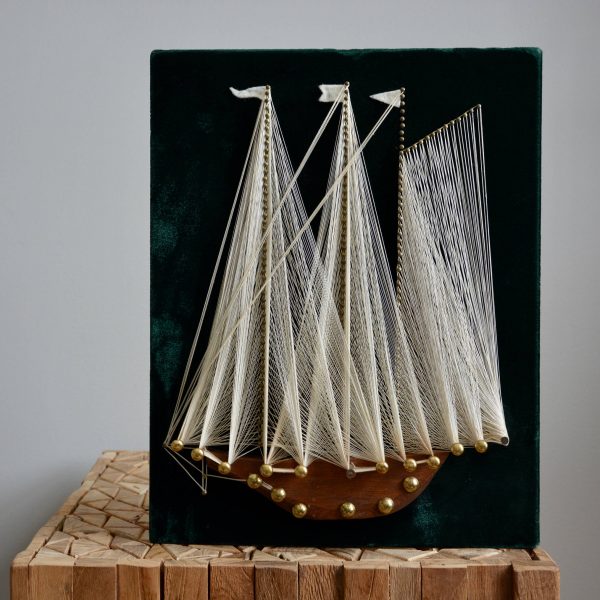 1975 Vintage Ship, Sail Boat String Art | Vintage String Art | Nautical ...