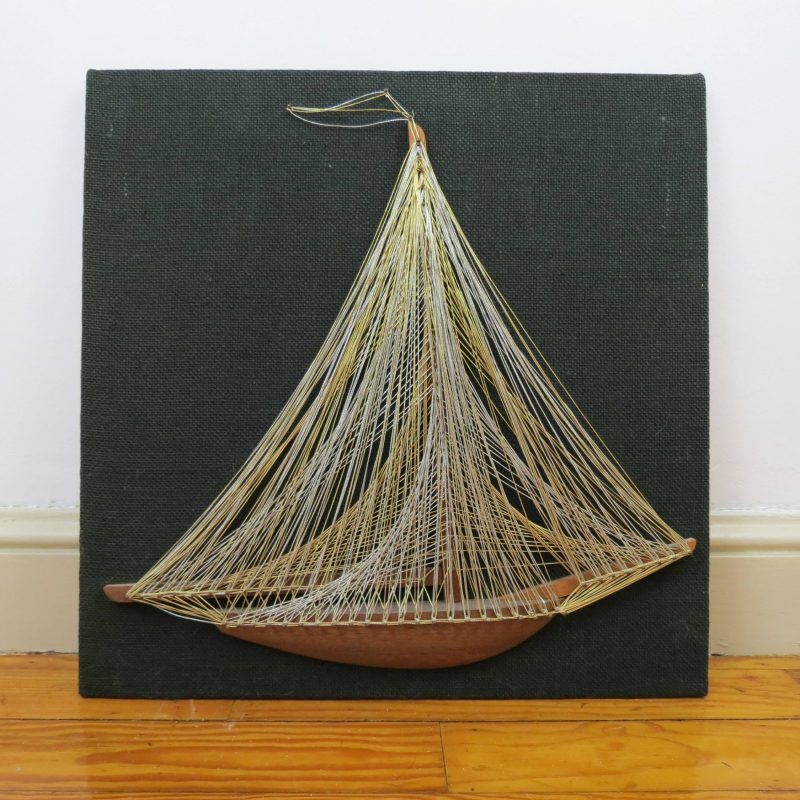 Vintage Ship String Art // Mid Century Modern Ship Schooner Black and ...