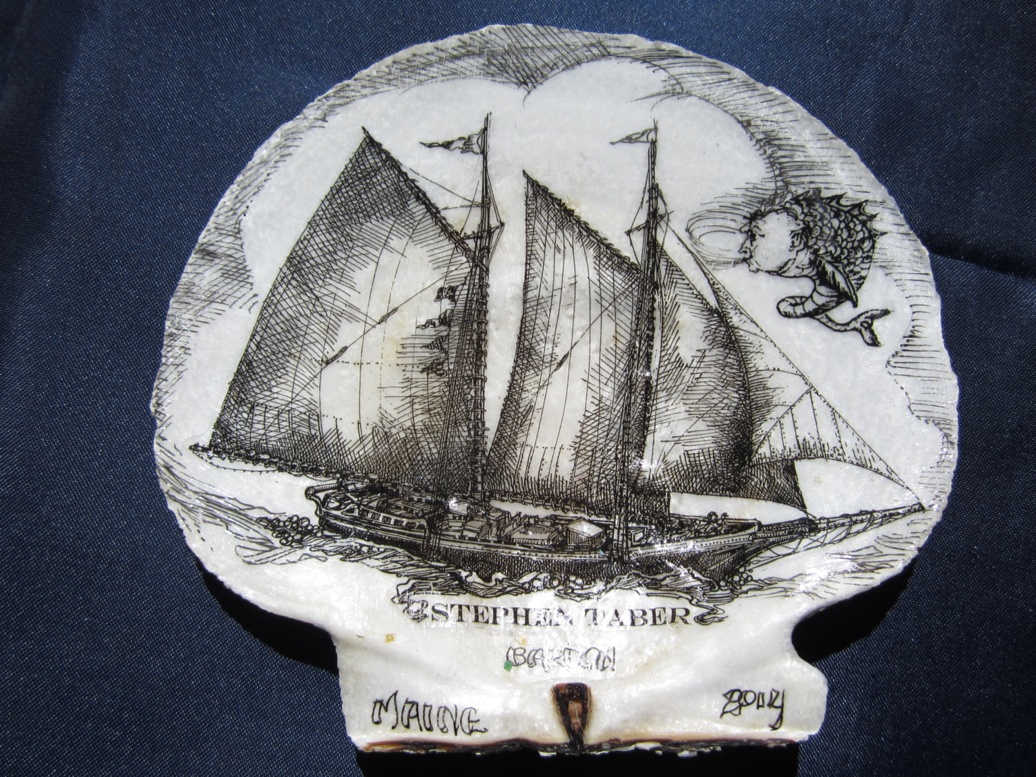 Historic SCHOONER STEPHEN TABER on Maine Scallop Shell | Schooner Chandlery