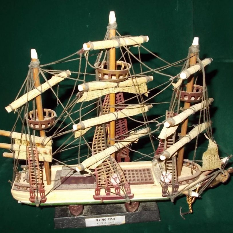 Wood Clipper Ship Model Flying Fish Three Masted Schooner Sail Boat ...