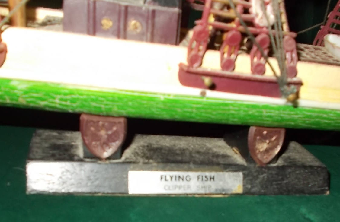 Wood Clipper Ship Model Flying Fish Three Masted Schooner Sail Boat ...