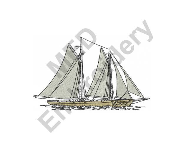 Ship - Machine Embroidery Design, Schooner Ship | Schooner Chandlery
