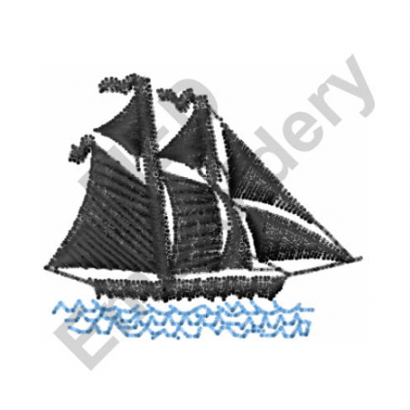 Boat - Machine Embroidery Design, Tall Ship | Schooner Chandlery