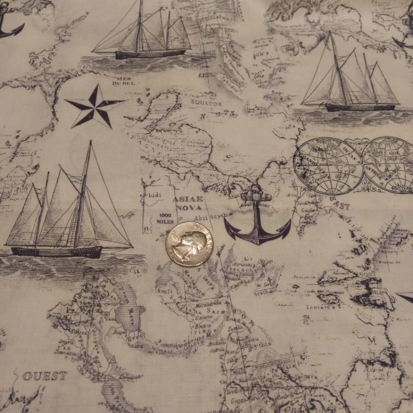 Nautical Map Fabric | Schooner Chandlery