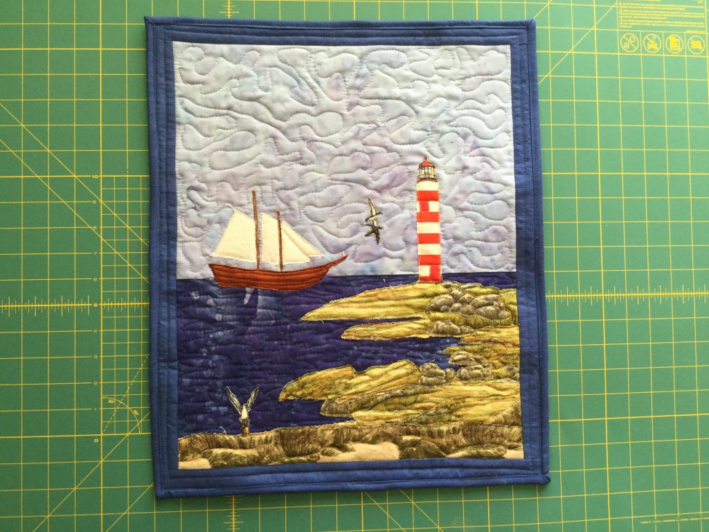 Lighthouse with schooner coastal scene | Schooner Chandlery
