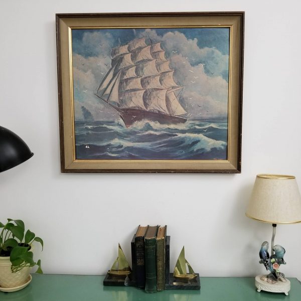 Vintage Nautical Framed Lithograph Print by "Tad" Call, 1960's era ...