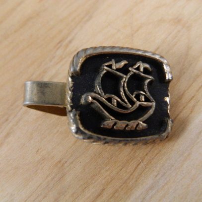 Vintage Tie Clip, Silvertone Ship Boat Tie Clip, Schooner Ship Tie Bar ...