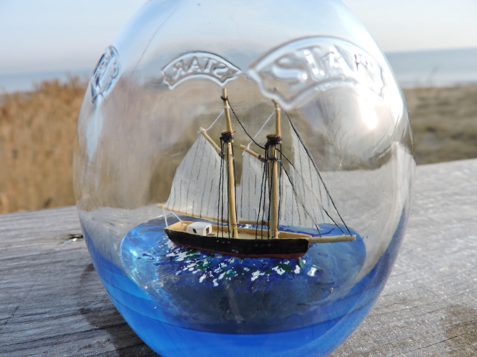 Pilot Boat, Ship in a bottle, Sailing on a blue sea | Schooner Chandlery