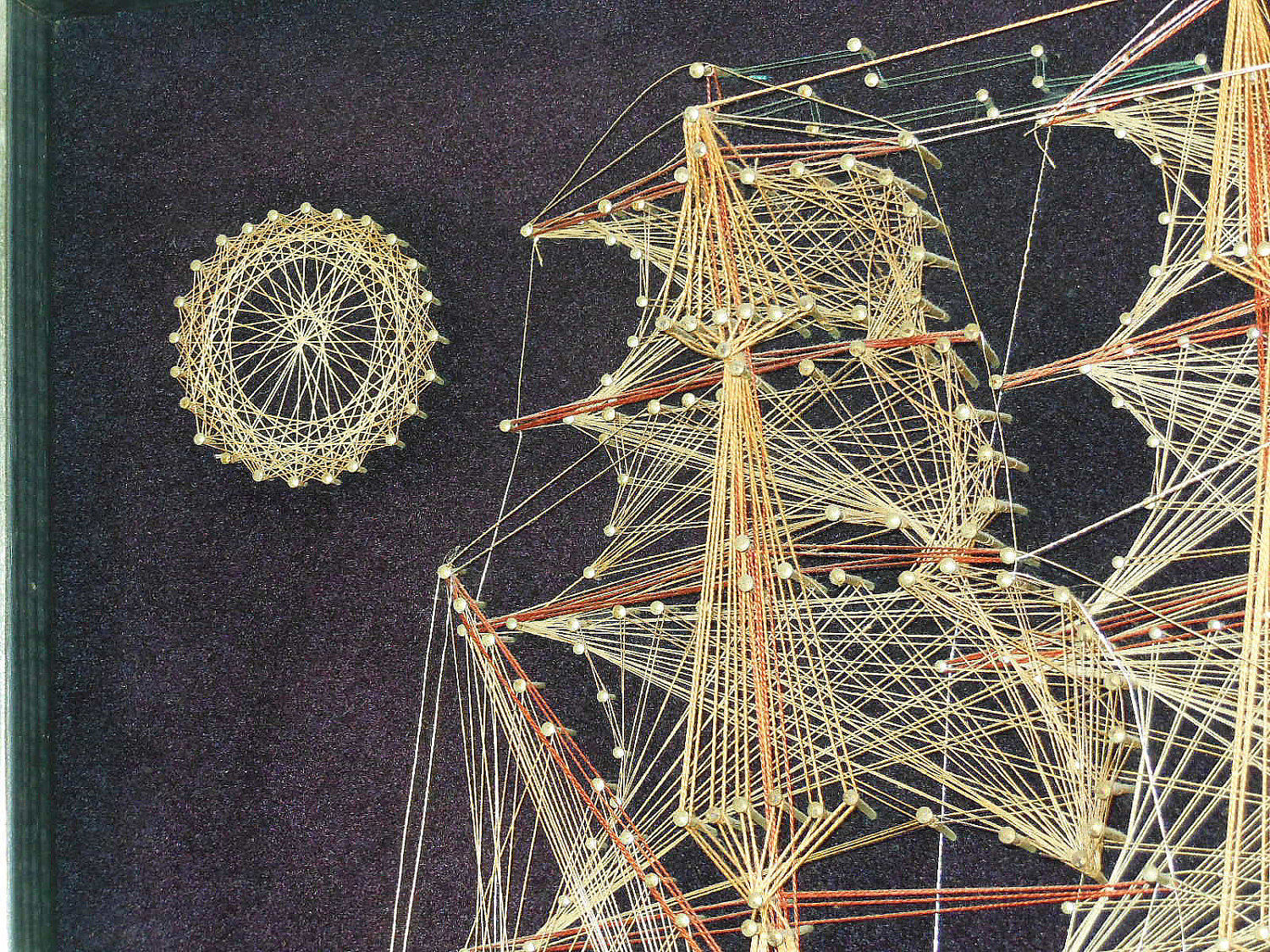 Intricate String and Wire Art Frigate Ship - 1970s | Schooner Chandlery