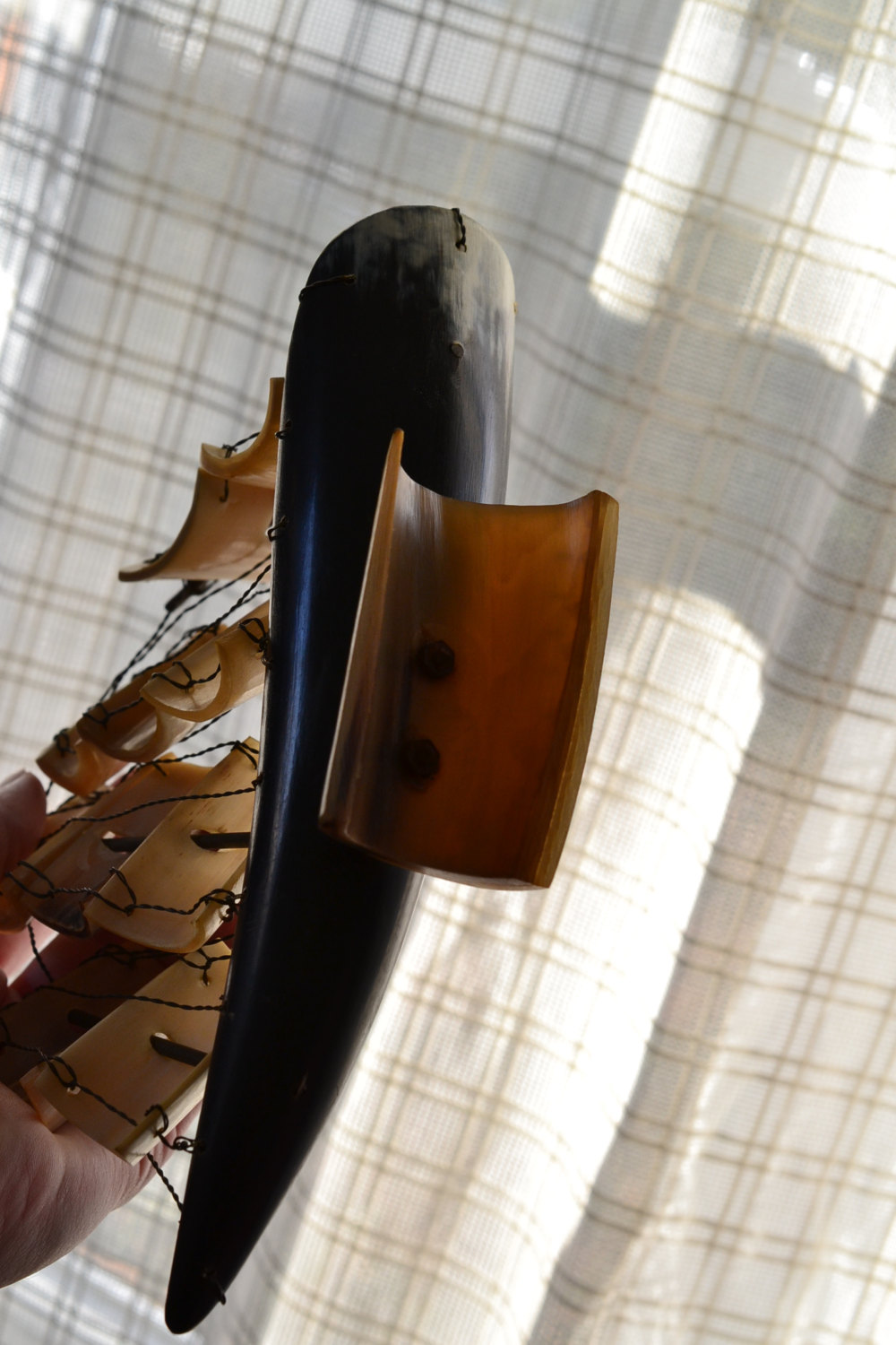 Vintage Nautical Decor Handmade Bone & Horn 4 Four Mast Ship Schooner ...