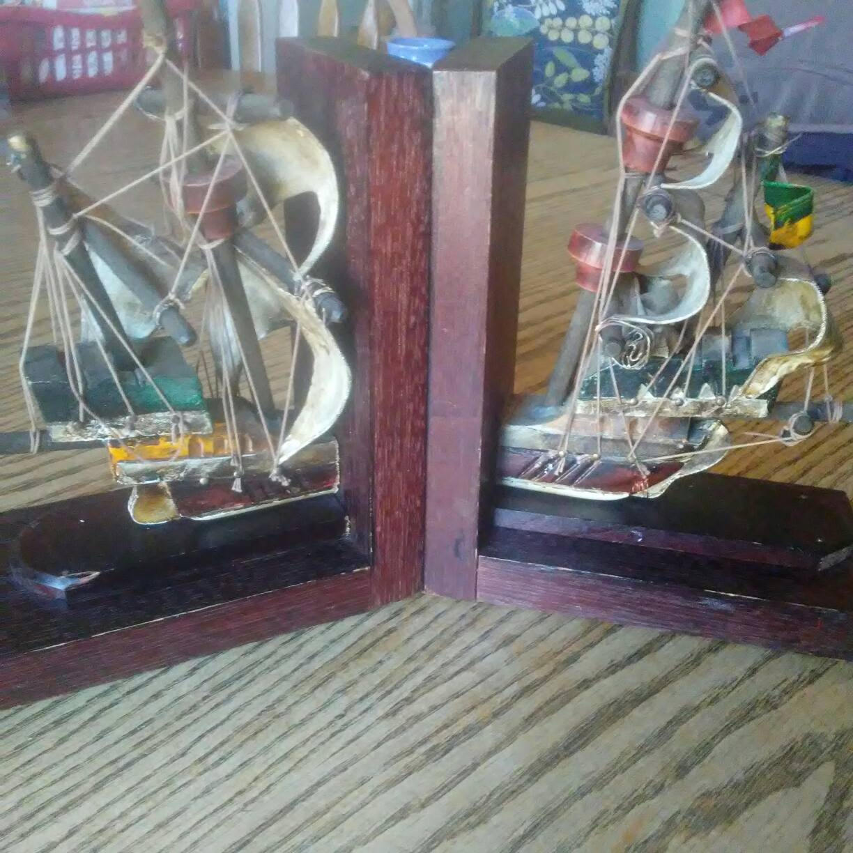 Clearance Sale!!!! Sailing Schooner Bookends Wooden Ships Vintage ...