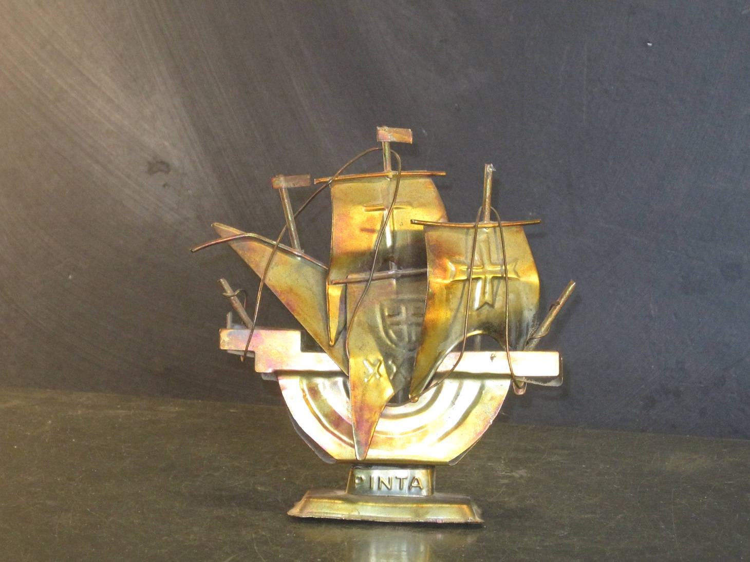 Small Vintage Metal Sailing Ship – Schooner Chandlery