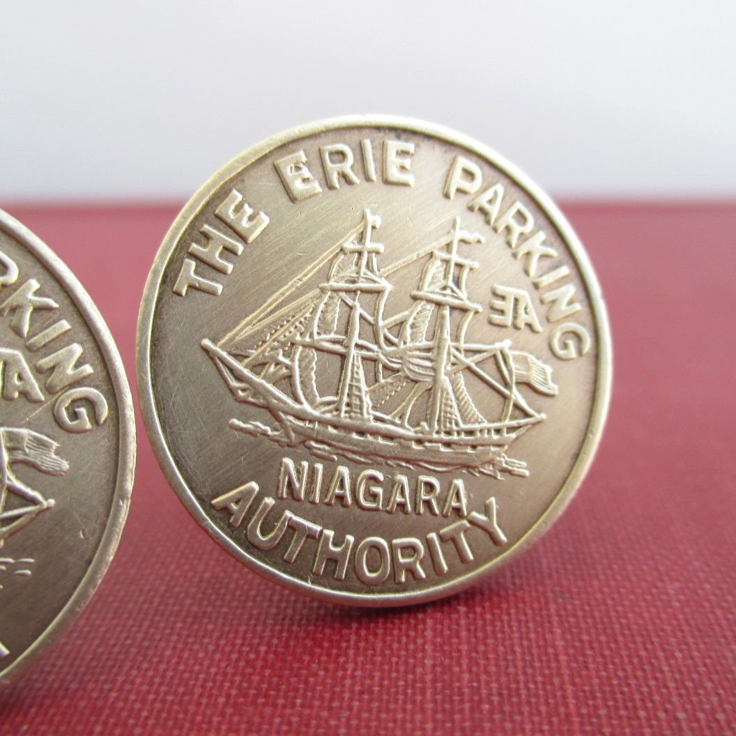 EIRE, PA Parking Token Cuff Links - Repurposed Vintage Gold Tone Coins ...