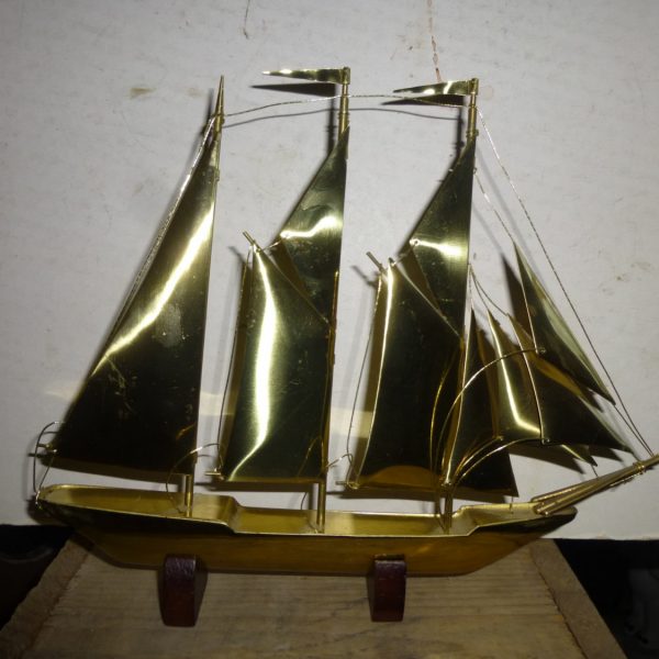 Brass Triple Mast schooner - boat - sailing ship - exceedingly rare ...