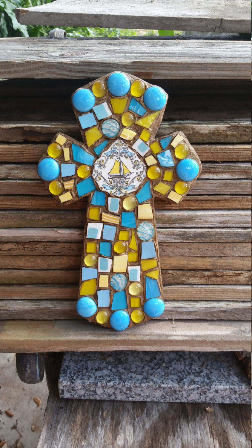 Schooner Sailboat Sailing mosaic cross | Schooner Chandlery