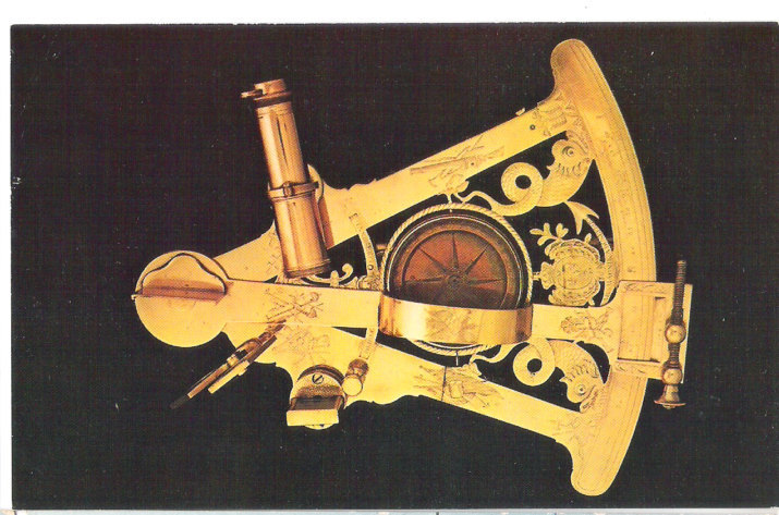 Vintage Postcard, Sailing Ship, Brass Octant (Hadley’s Quadrant ...