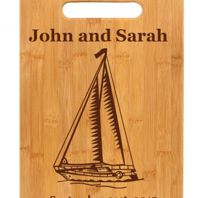 Personalized Bamboo Cutting Board – Sailboat Designs – Schooner Chandlery