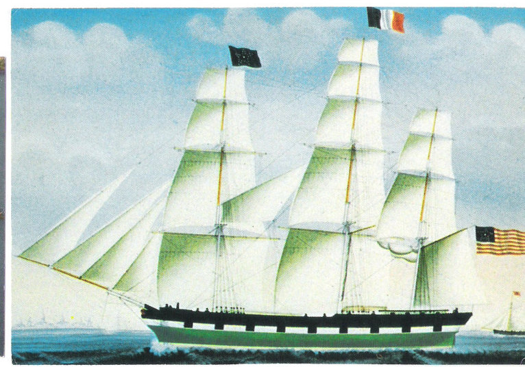 Vintage Postcard of Sailing Ship, “Sarah” of Portland, Passing Flushing ...