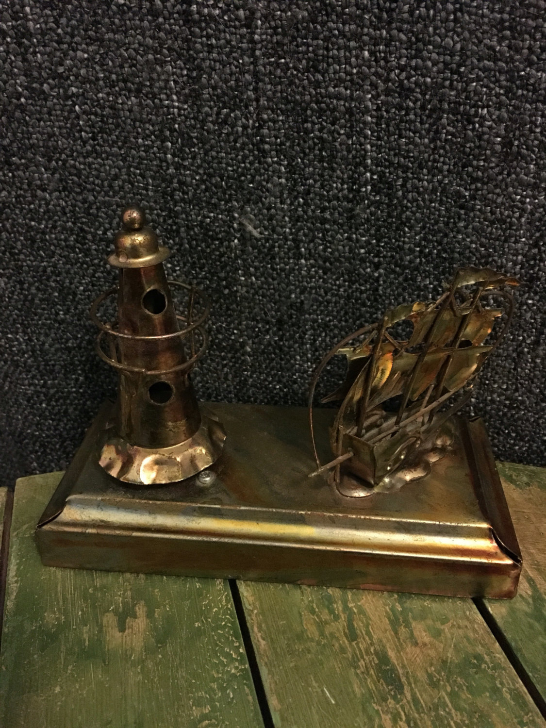 Vintage Nautical "Beyond the Sea" Metal Music Box Coated with Brass ...
