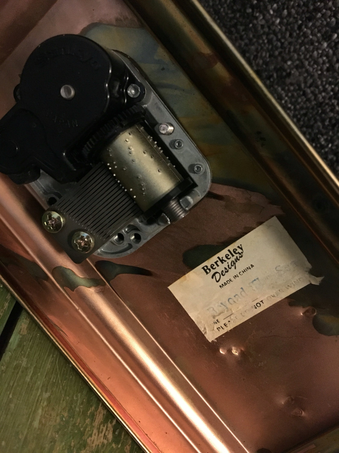 Vintage Nautical "Beyond the Sea" Metal Music Box Coated with Brass ...