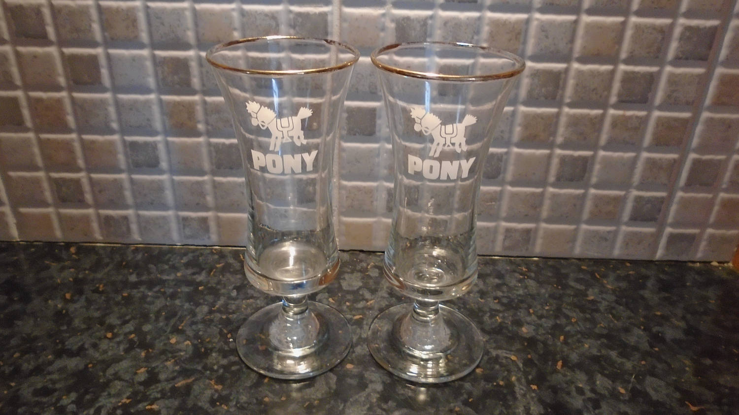 Pony Drinking Glasses, Set Of 2, Pony Logo, Special Occasions ...
