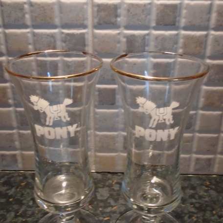 Pony Drinking Glasses, Set Of 2, Pony Logo, Special Occasions ...