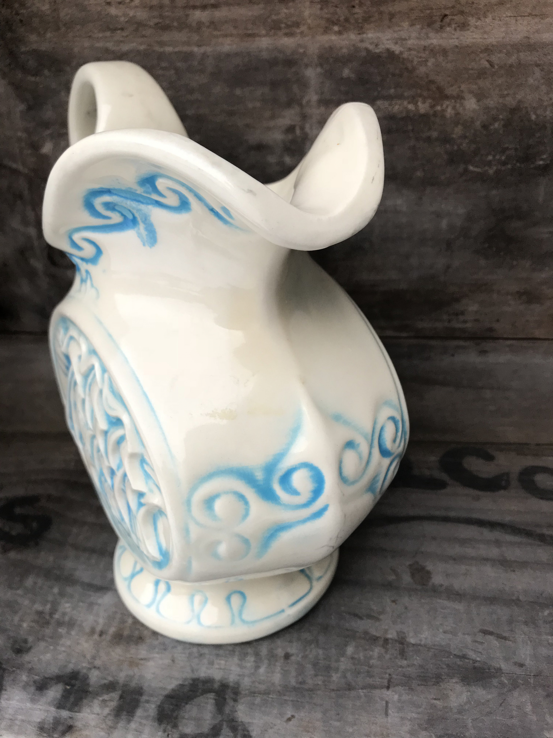 Schooner Pitcher, McCoy Pottery, Blue and White, Nautical Pottery ...
