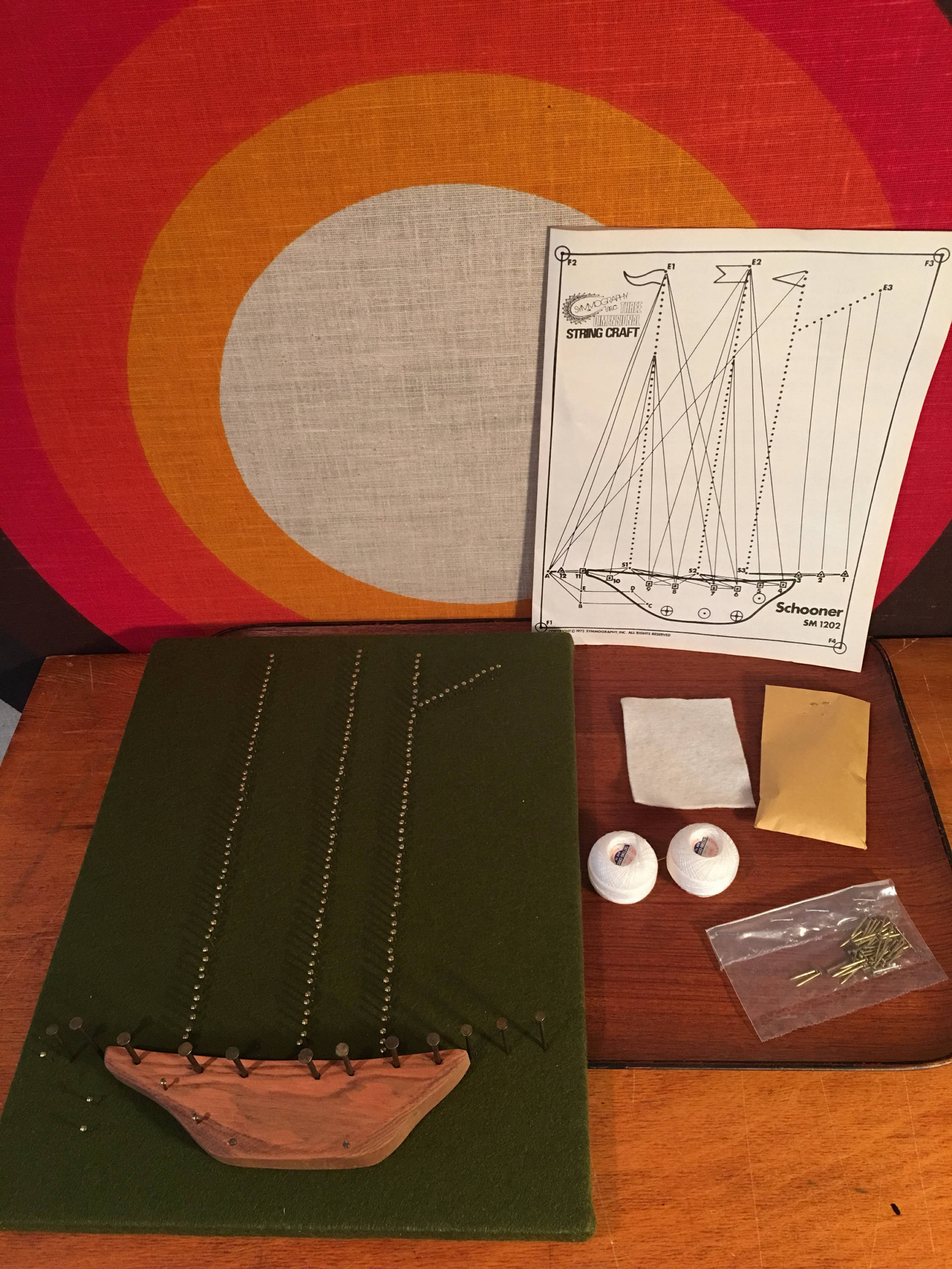 Vintage String Art Kit, Schooner Ship, Symmography Inc, Finish Yourself ...