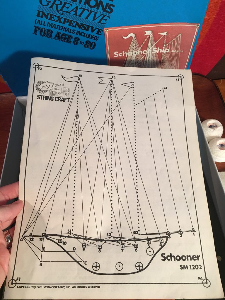 Vintage String Art Kit, Schooner Ship, Symmography Inc, Finish Yourself ...