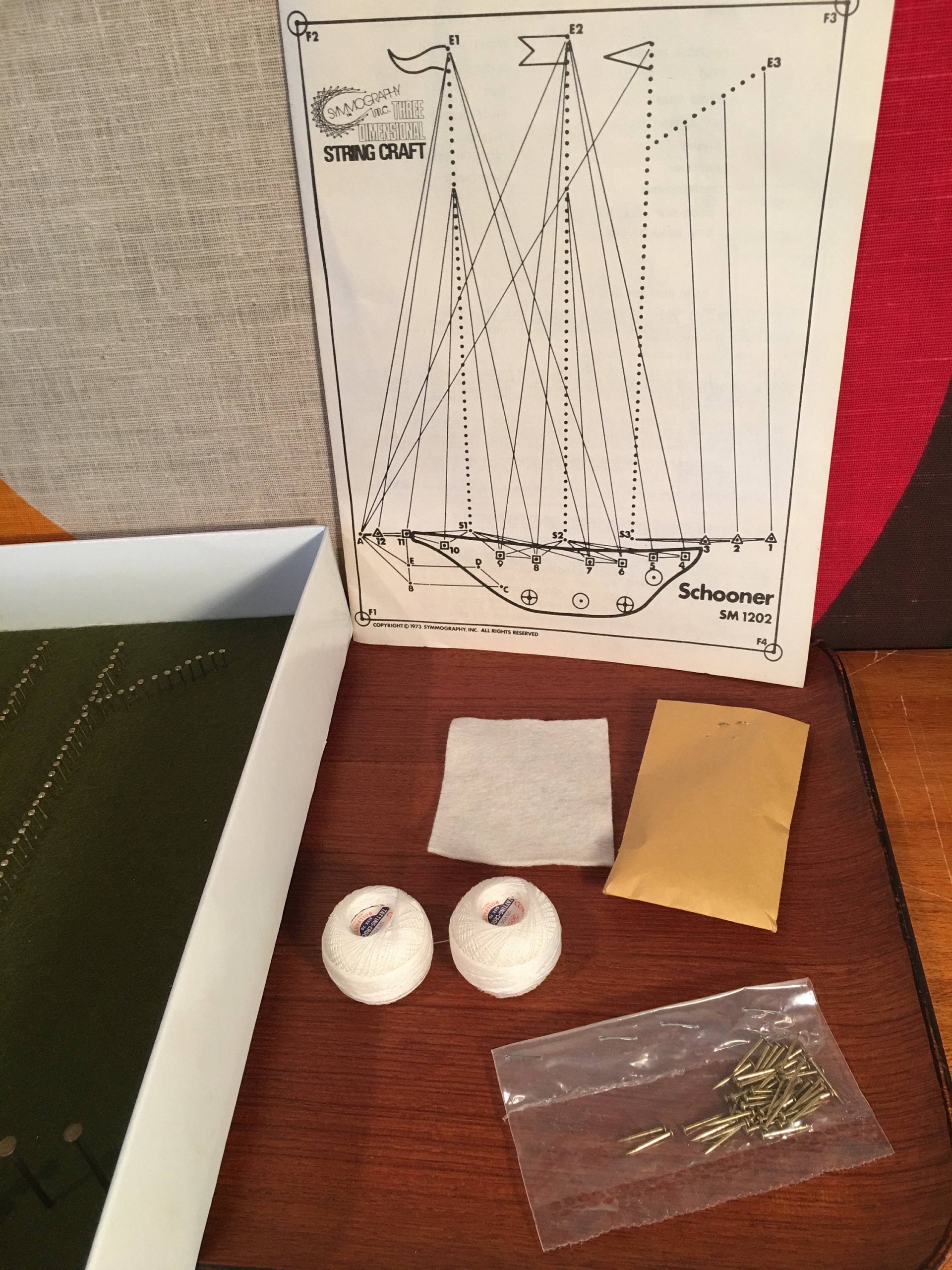 Vintage String Art Kit, Schooner Ship, Symmography Inc, Finish Yourself ...