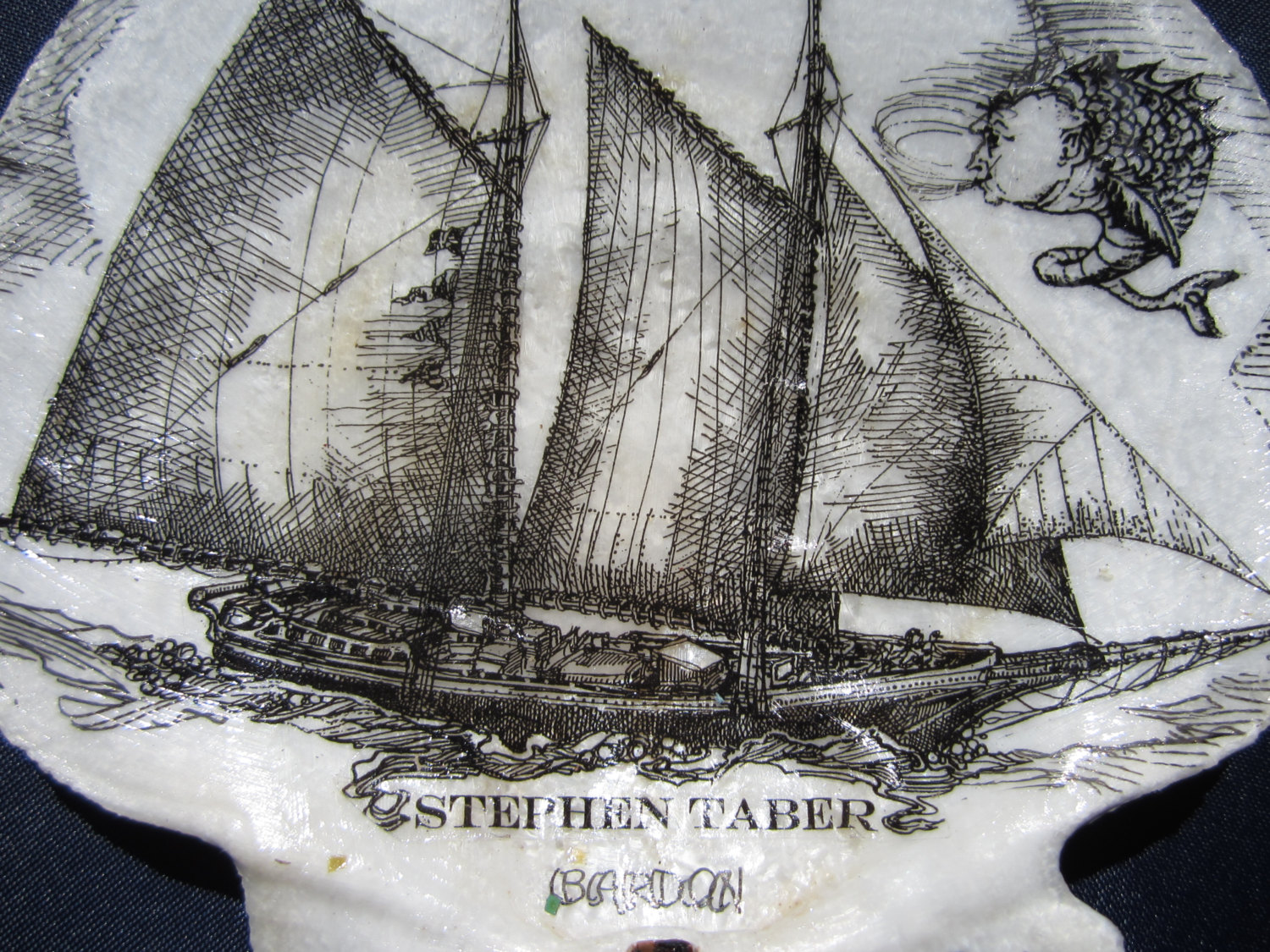 Historic SCHOONER STEPHEN TABER on Maine Scallop Shell | Schooner Chandlery