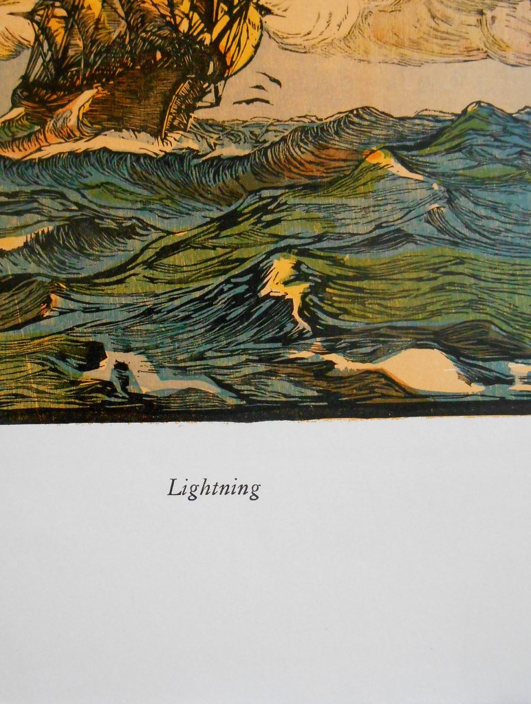 Nautical art print, Clipper Ship LIGHTNING, 1936 Vintage Wood Engraving ...