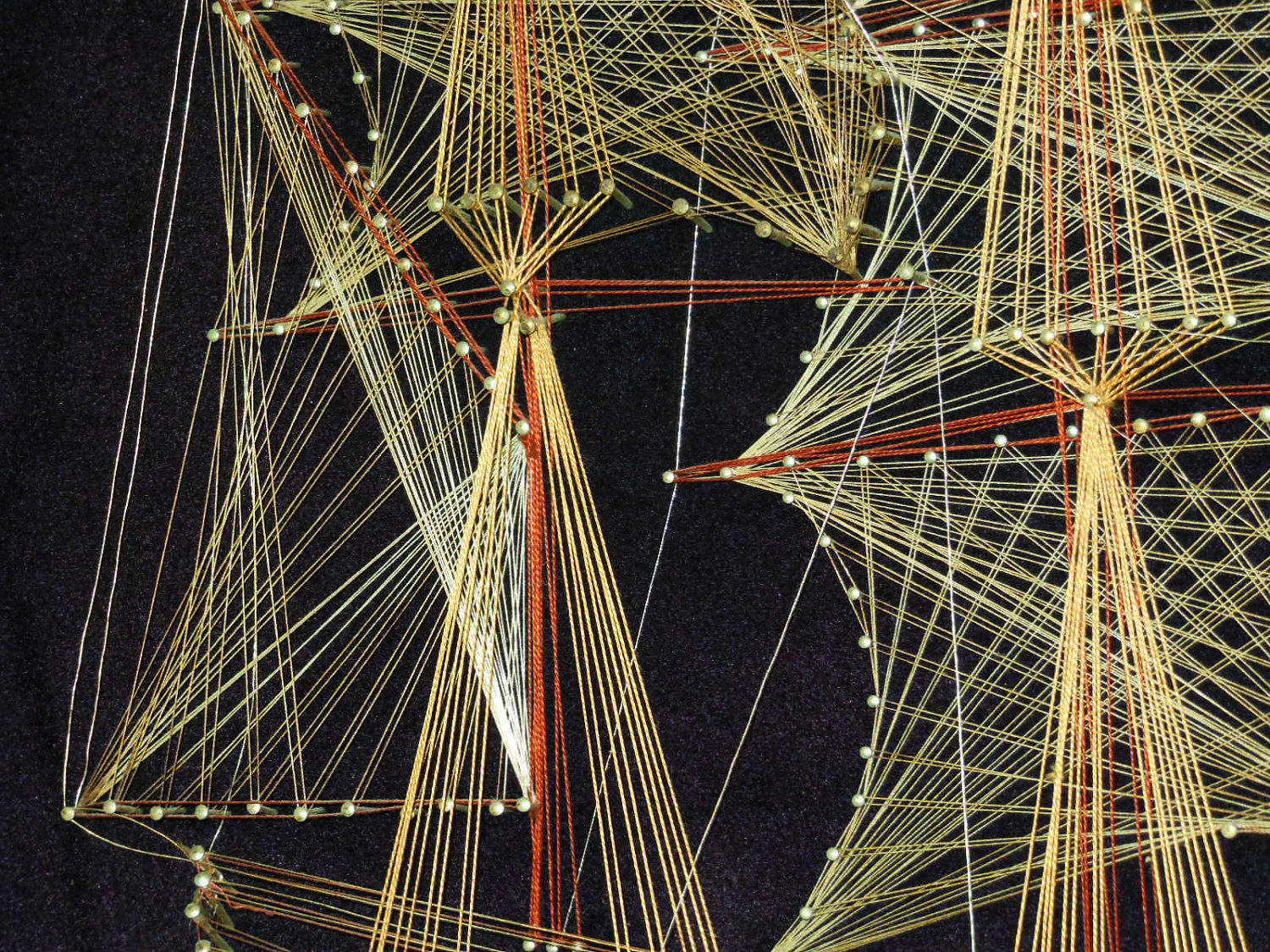 Intricate String and Wire Art Frigate Ship - 1970s | Schooner Chandlery