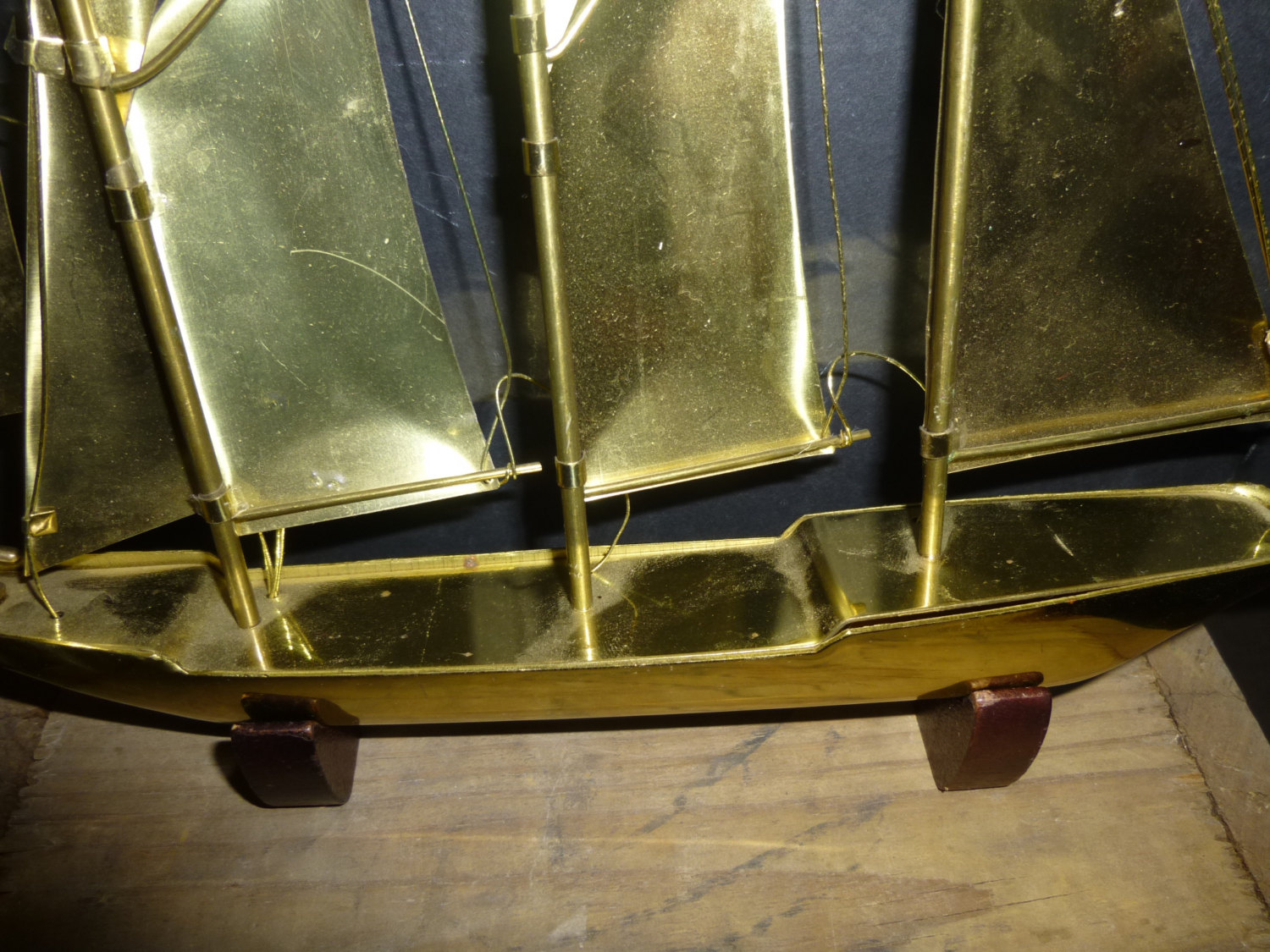 Brass Triple Mast schooner - boat - sailing ship - exceedingly rare ...