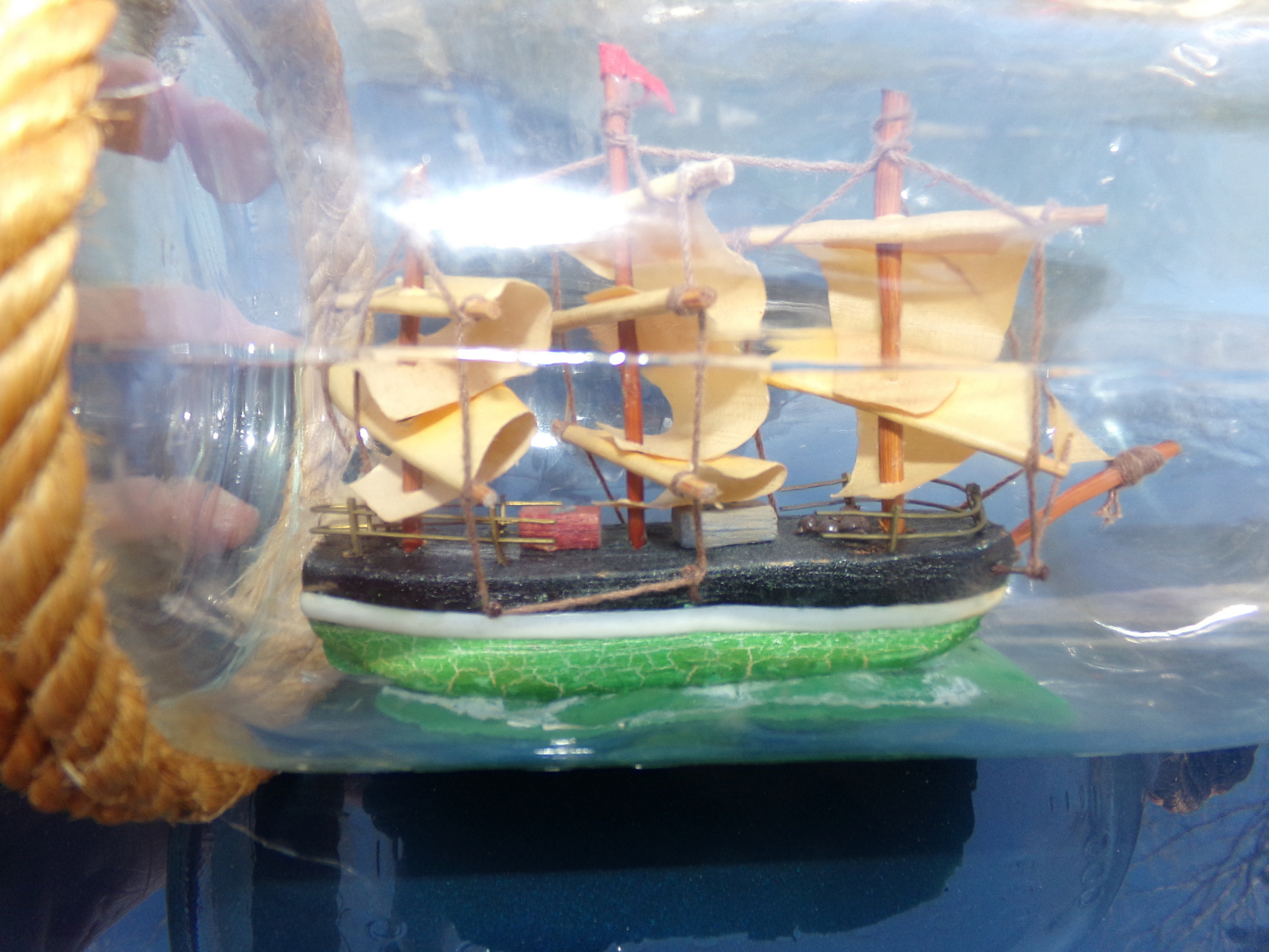 Vintage Ship in a Bottle . Nautical Decor . Sailor Decor. Miniature ...