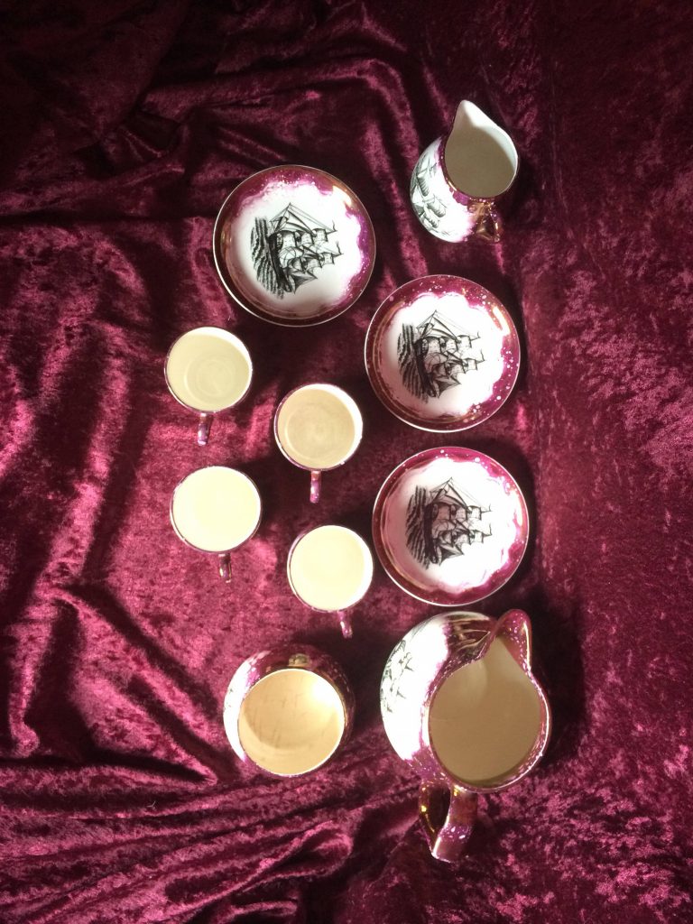Gray's Pottery Stoke-on-the-Trent 10 piece Rose Lustreware Ship design ...