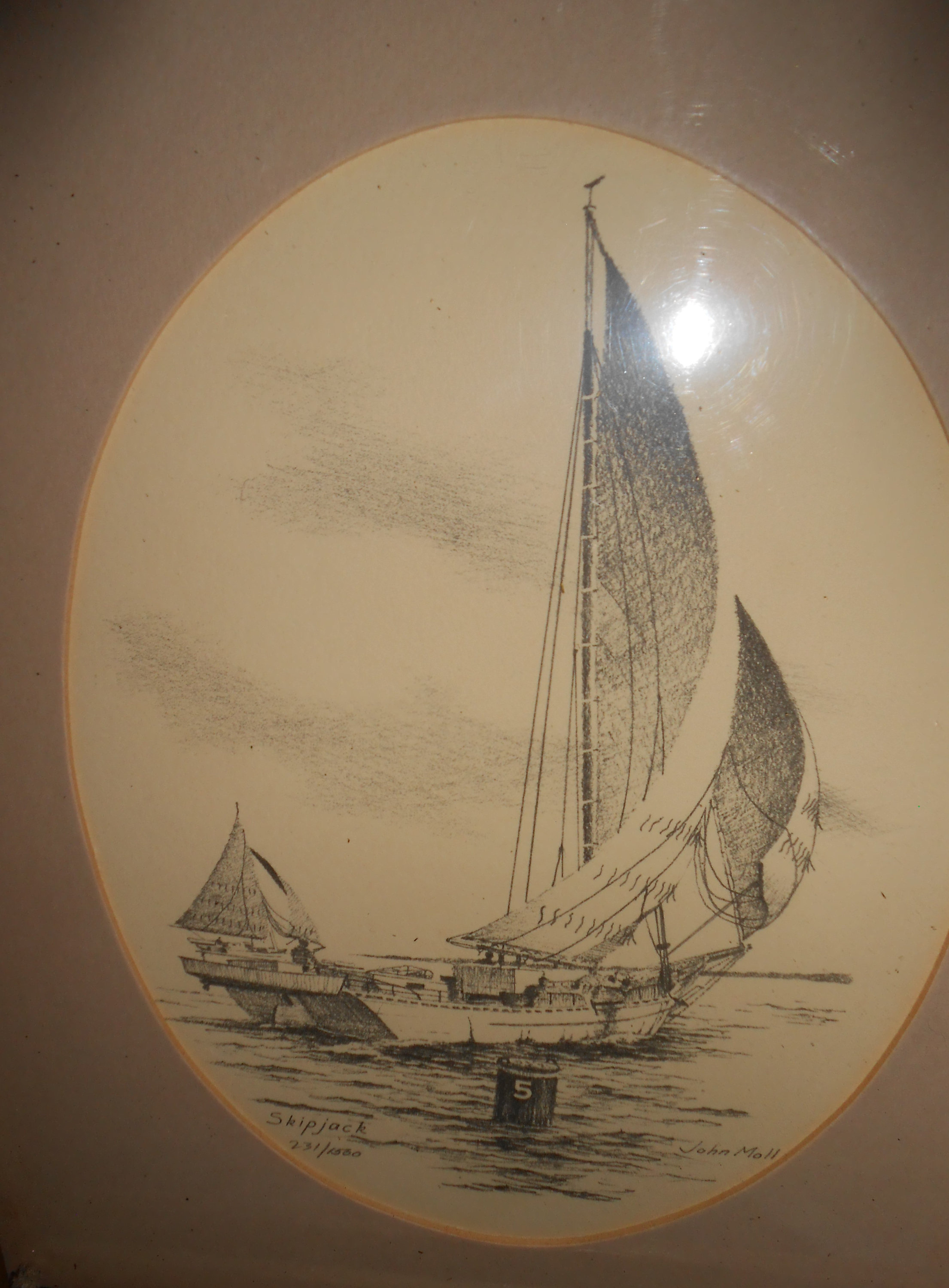 3 Rare John Moll Numbered Signed 12 x 9 Drawing Prints in 14 x 12.5 ...