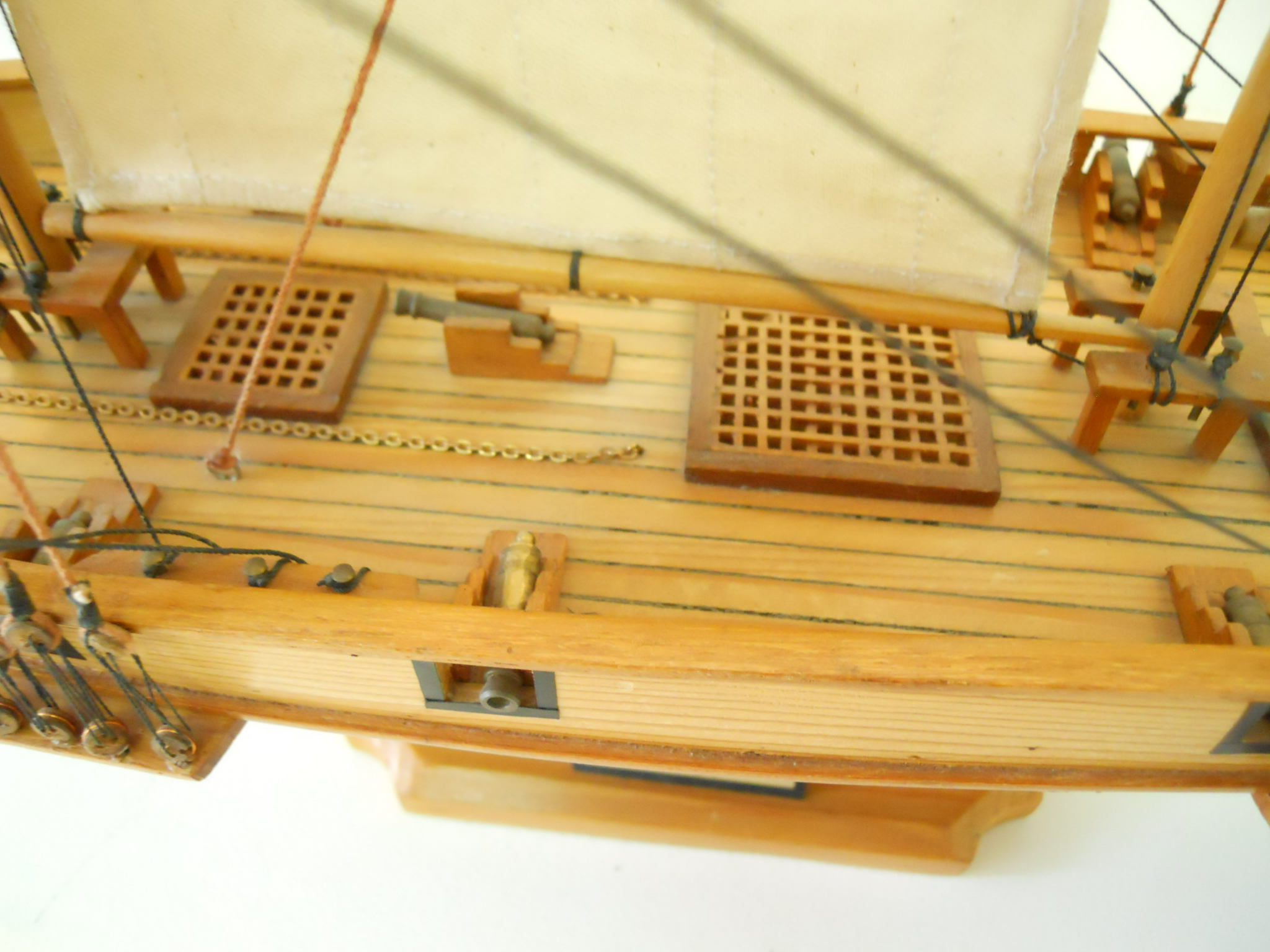 Vintage Wooden Model Ship/Boat Handmade by Mauritian Artisans. Long 72 ...
