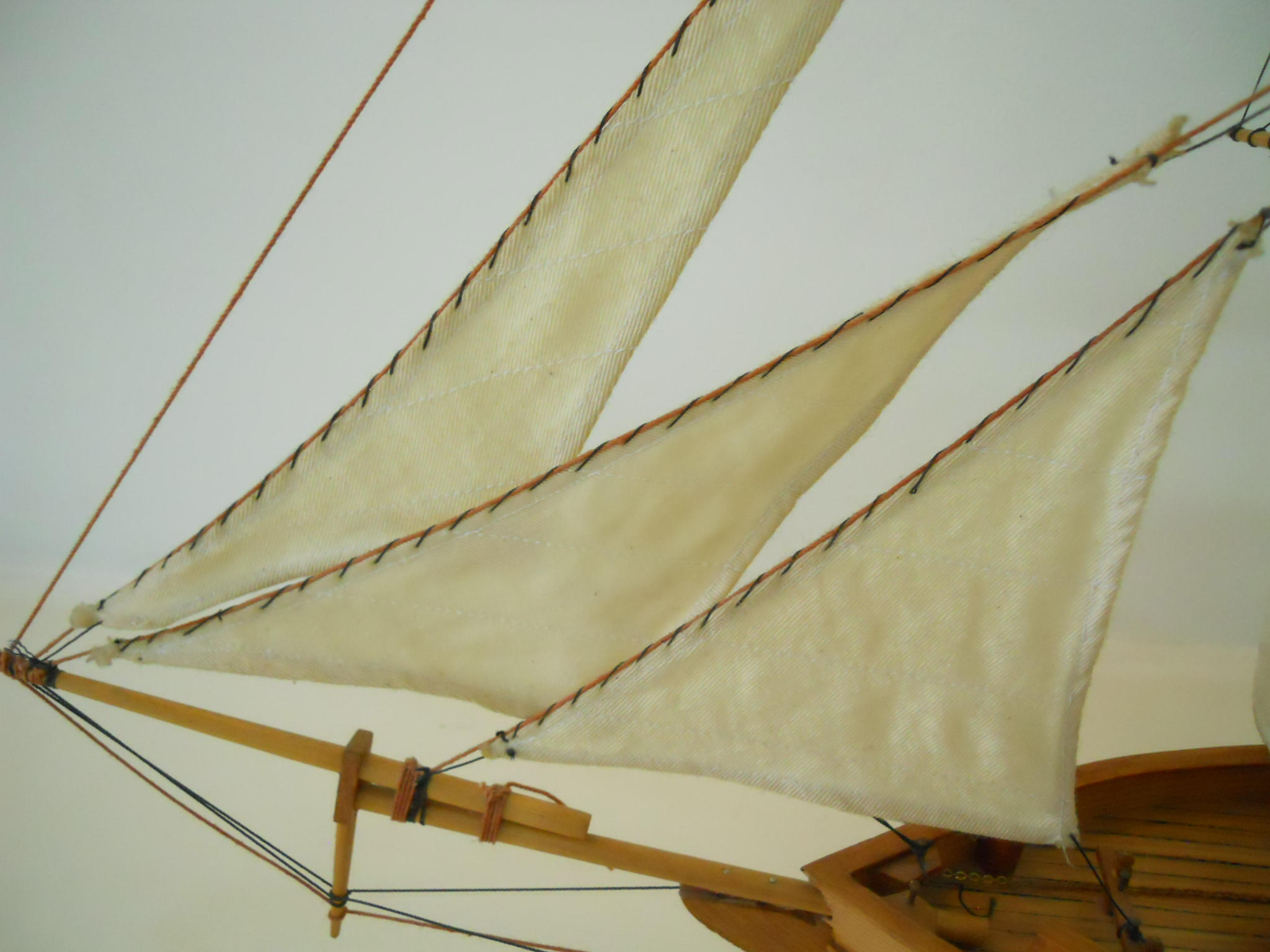 Vintage Wooden Model Ship/Boat Handmade by Mauritian Artisans. Long 72 ...