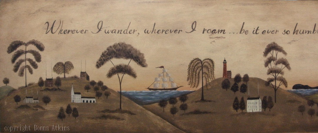 There's No Place Like Home. A nautical folk art print. Pastoral ...