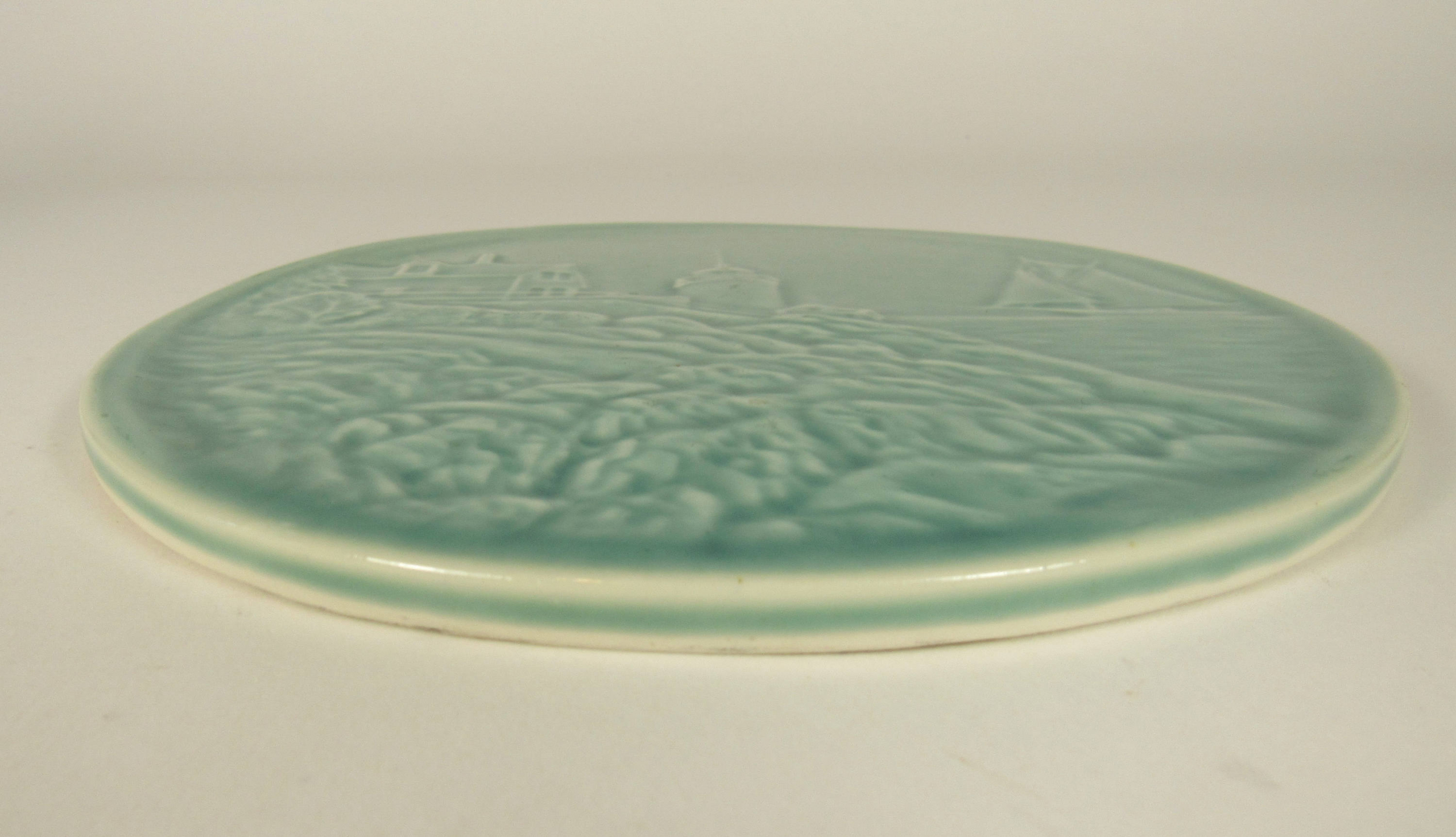 Vintage EDGECOMB POTTERS Maine Lighthouse Schooner Art Pottery Tile ...