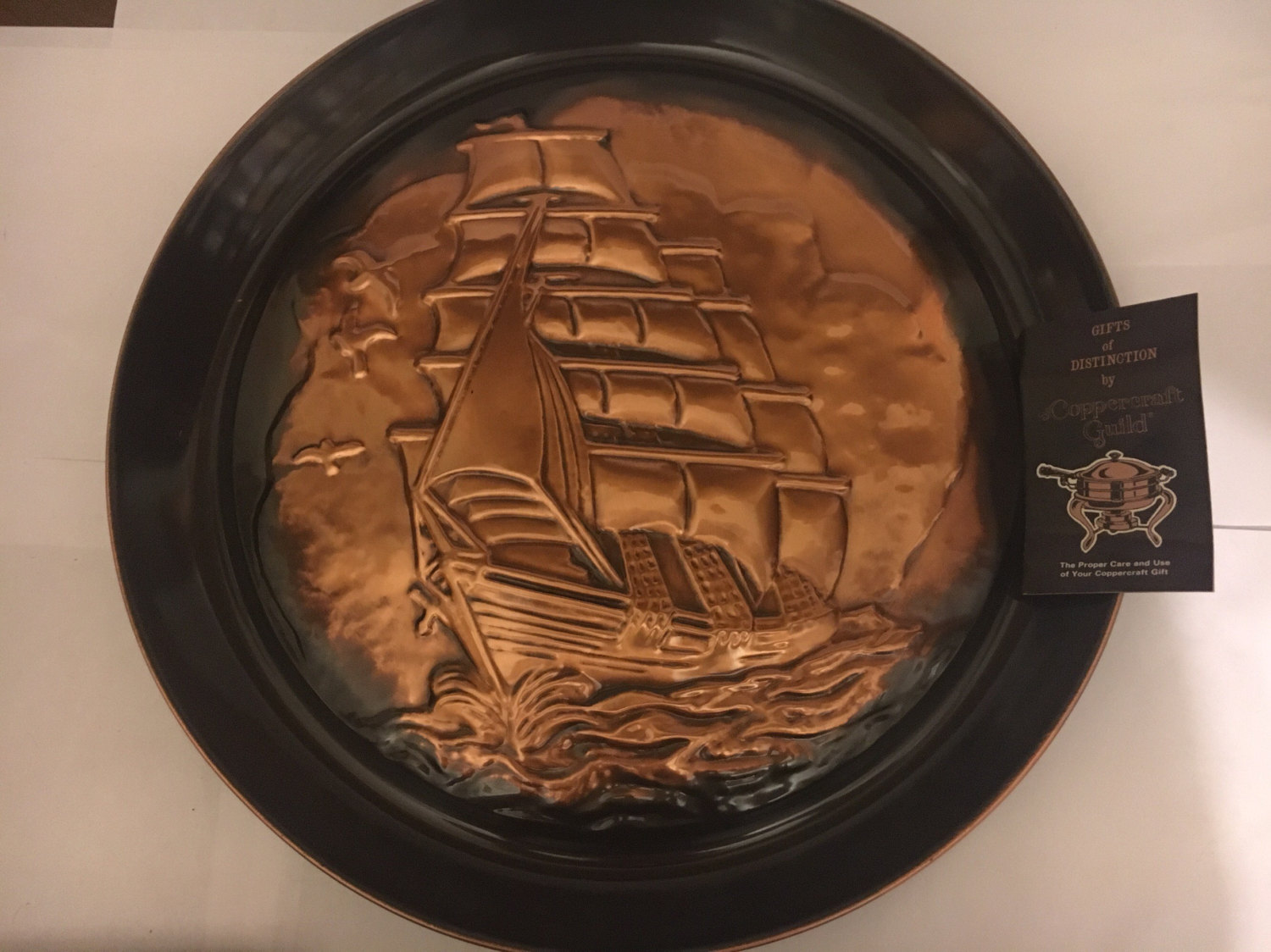 Vintage Copper Wall Art, Nautical Collectible, Decorative Sailboat ...