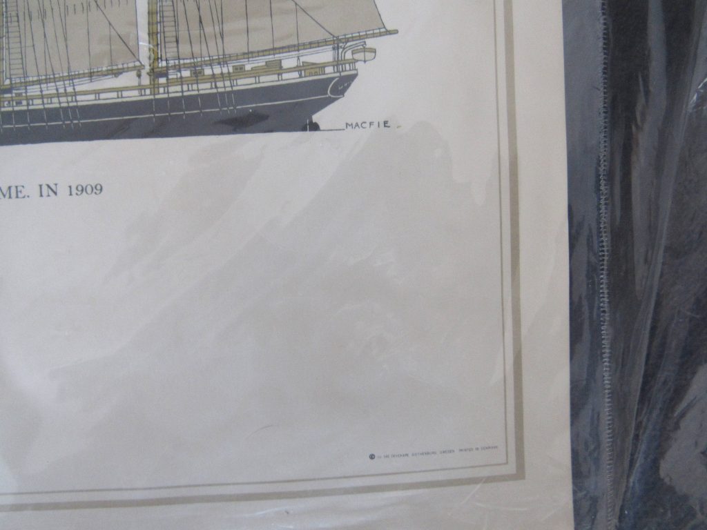 Vintage Gordon Macfie Print American Six-Masted Schooner Wyoming Bath ...